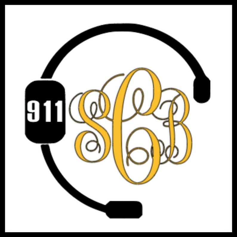 9-1-1 Headset Monogram Decal - Etsy