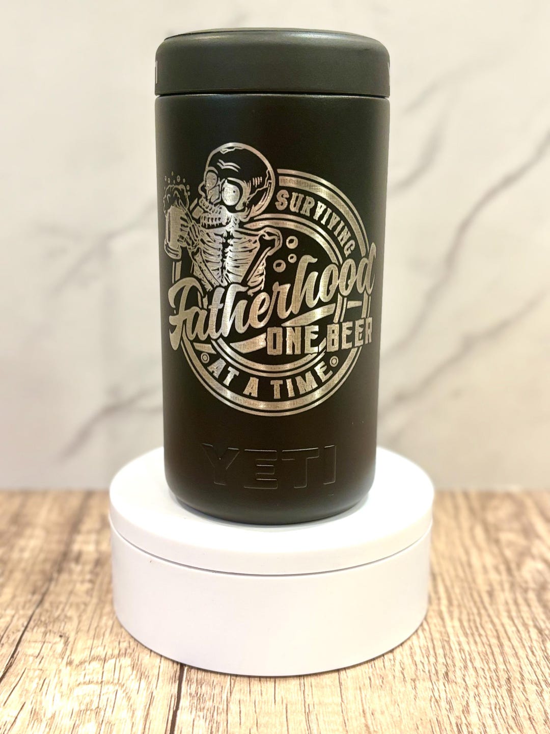 Fatherhood Engraved Can Colster 12 Oz, Custom Engraved Tumbler, Slim ...