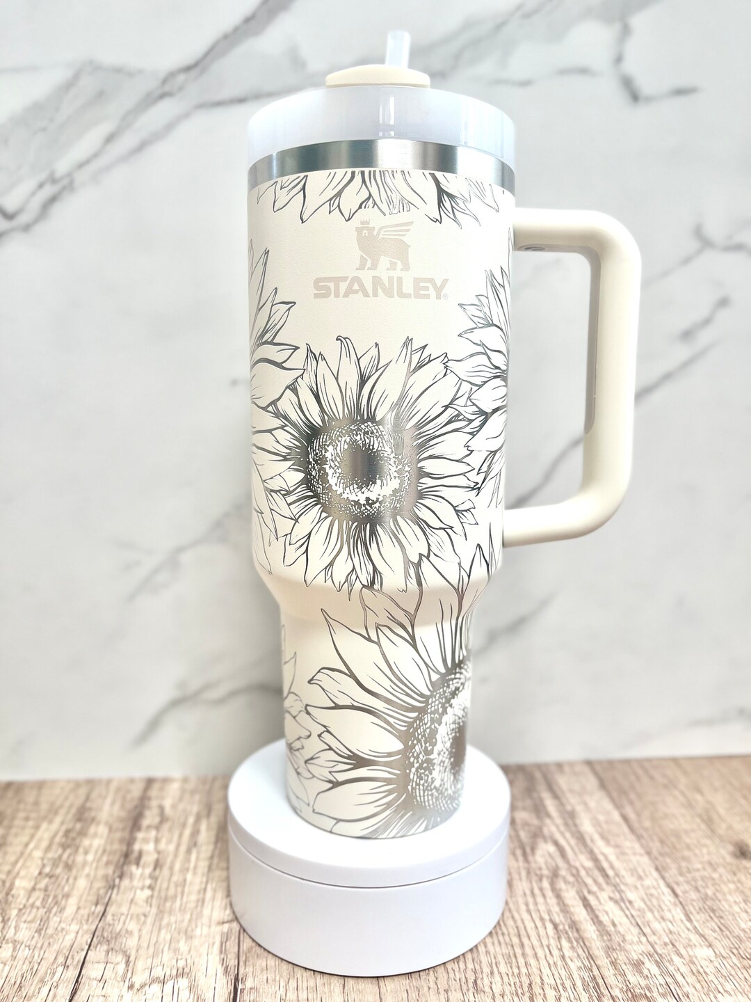 Sunflower Engraved Tumbler Custom Tumbler Tumbler With Handle Gift for ...