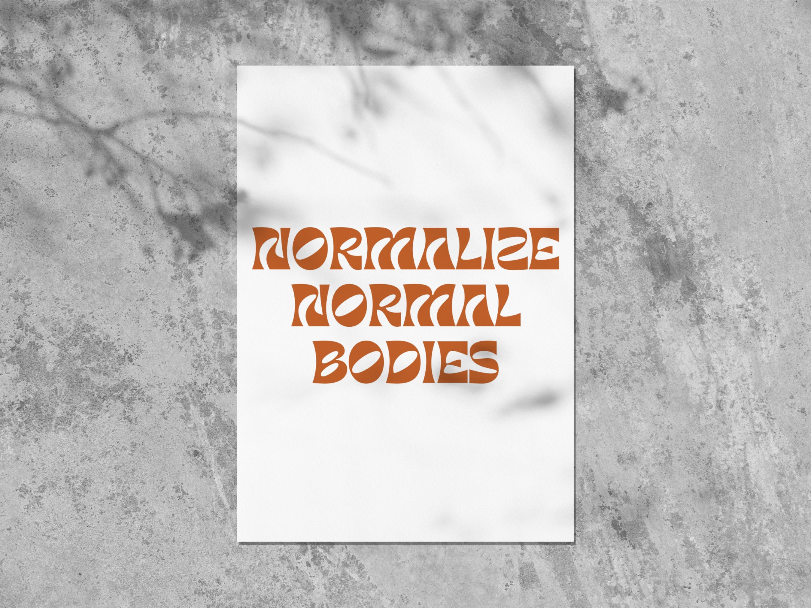 Body Positive Art Print | Normalize Normal Bodies, Minimalist Printable ...