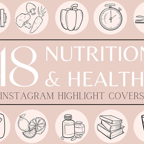 Nutrition Health & Wellness Instagram Highlight Covers 45 - Etsy