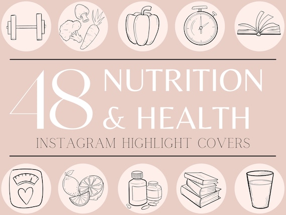 Nutrition & Health Instagram Highlight Covers 48 Hand-drawn | Etsy