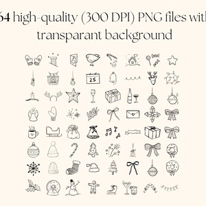 Holiday Illustrations Bundle Hand-drawn Christmas Icons, Winter Illustrations, Merry Christmas ...