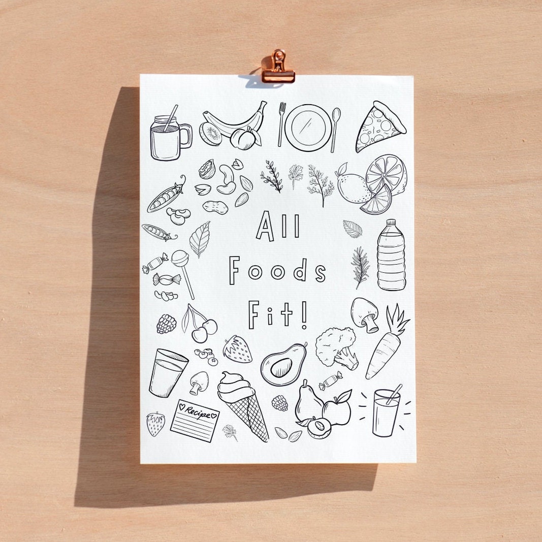Nutrition Colouring Page All Foods Fit, Nutrition Education Handout ...