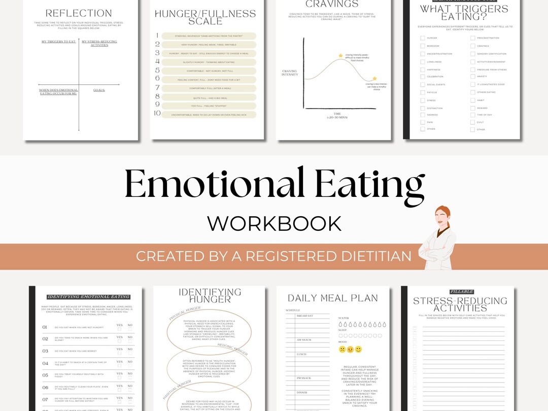 Emotional Eating Workbook | Dietitian-created Handout, Nutritionist ...