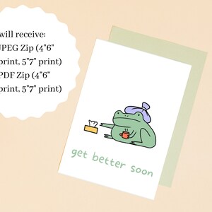 Get Better Soon Frog Card | Instant Digital Download, Printable ...