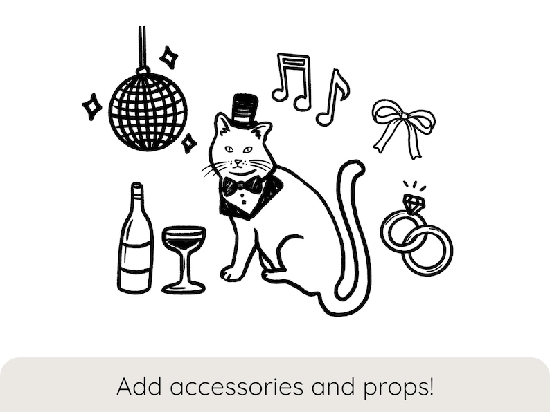 Custom Wedding Pet Portrait, Funny Pet Wedding Print, Pet Wedding ...