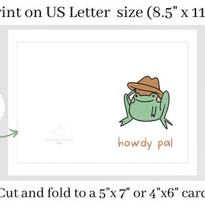 Funny Cowboy Frog Card | Digital Download, Cute Animal Greeting Card ...