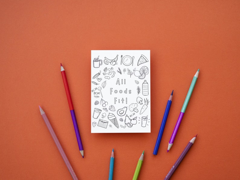 Nutrition Coloring Page: All Foods Fit, Dietitian Design (digital ...