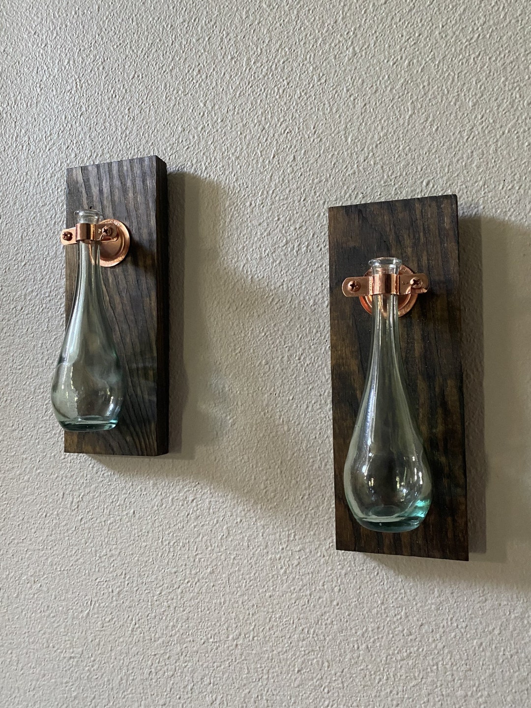 Glass Vase Wall Decor, Wall Mount Vases, Modern Farmhouse Decor, Boho ...