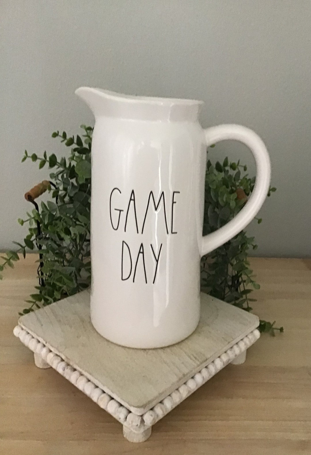 Rae Dunn Authentic Pitcher. White Ceramic Rae Dunn Game Day Pitcher ...