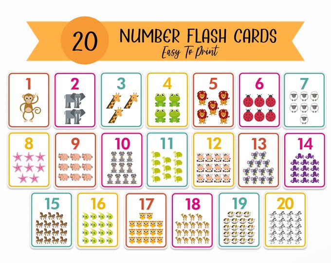 Number Flash Cards Printable for Toddlers (1 - 10)- Montessori Fun Kids ...
