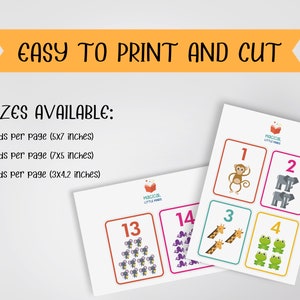 Numbers Flash Cards, Preschool Counting Flash Cards, Count and Clip ...