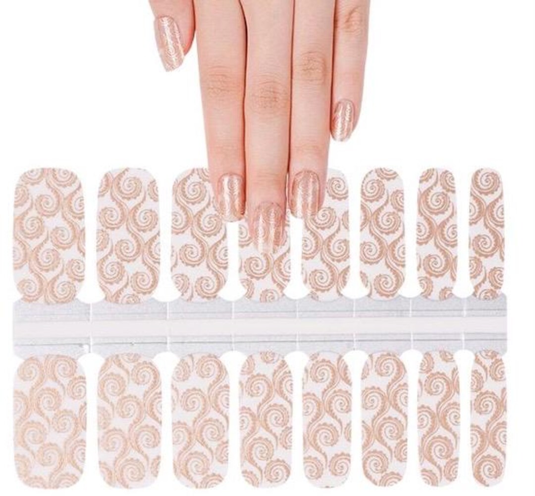 Gold Paisley Transparent Overlay Nail Wraps, 100% Nail Polish Stickers ...