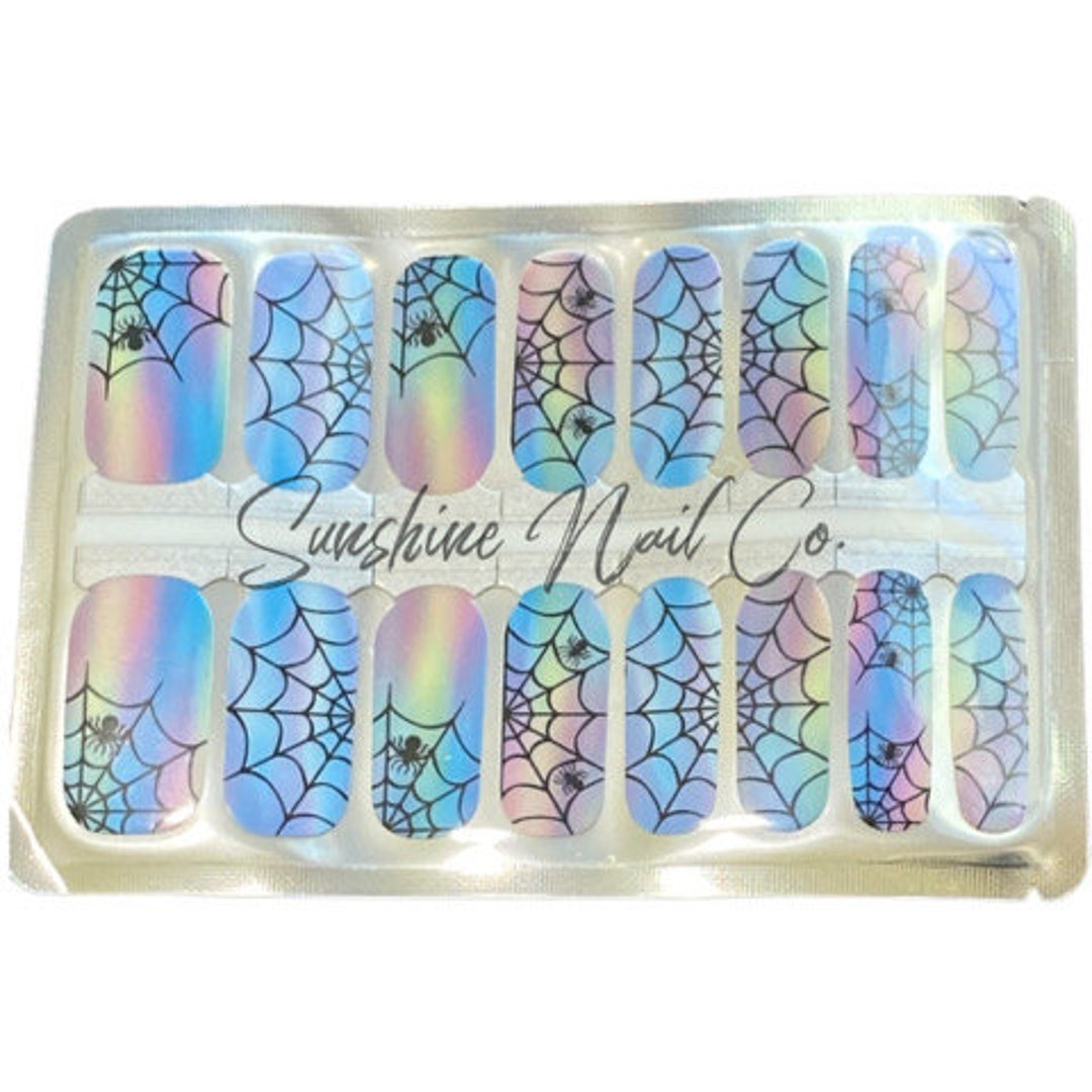 Pastel Spider Webs Nail Wraps, 100% Nail Polish Strips, Nail Stickers ...