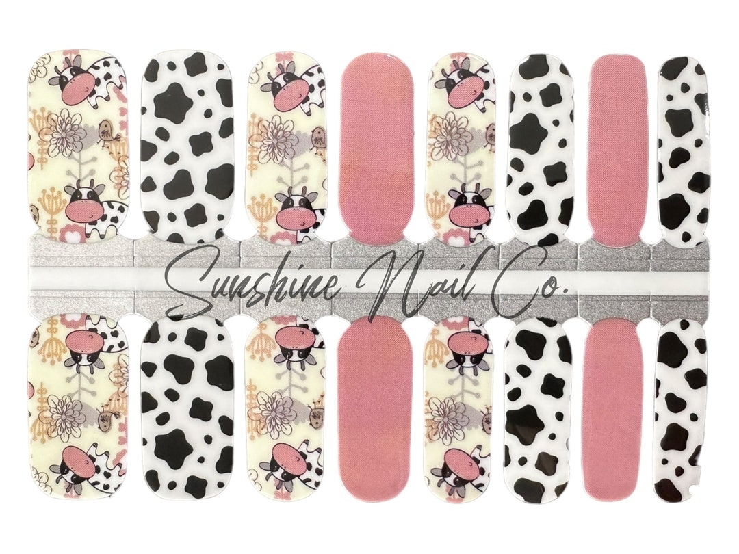 Adorable Cows Nail Wraps, 100% Nail Polish Strips, Nail Stickers. - Etsy