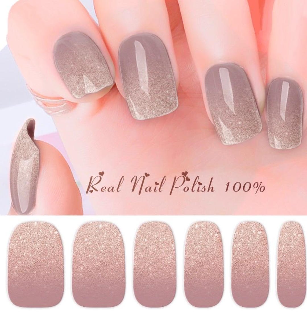 Rose' Fade Nail Polish Strips: Easy DIY Nail Art - Etsy