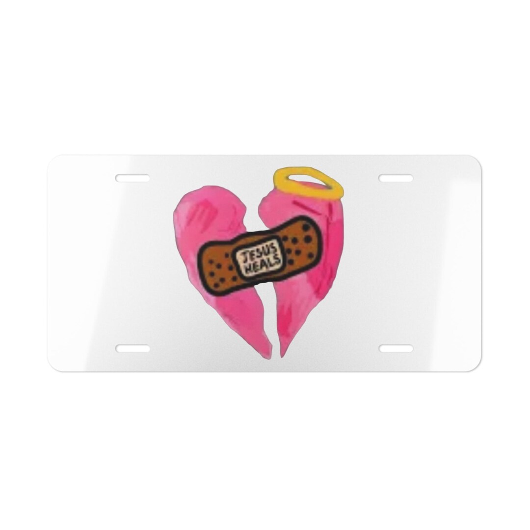 Jesus Heals Heart Vanity Plate | Inspirational Car Decor, Unique Gift ...