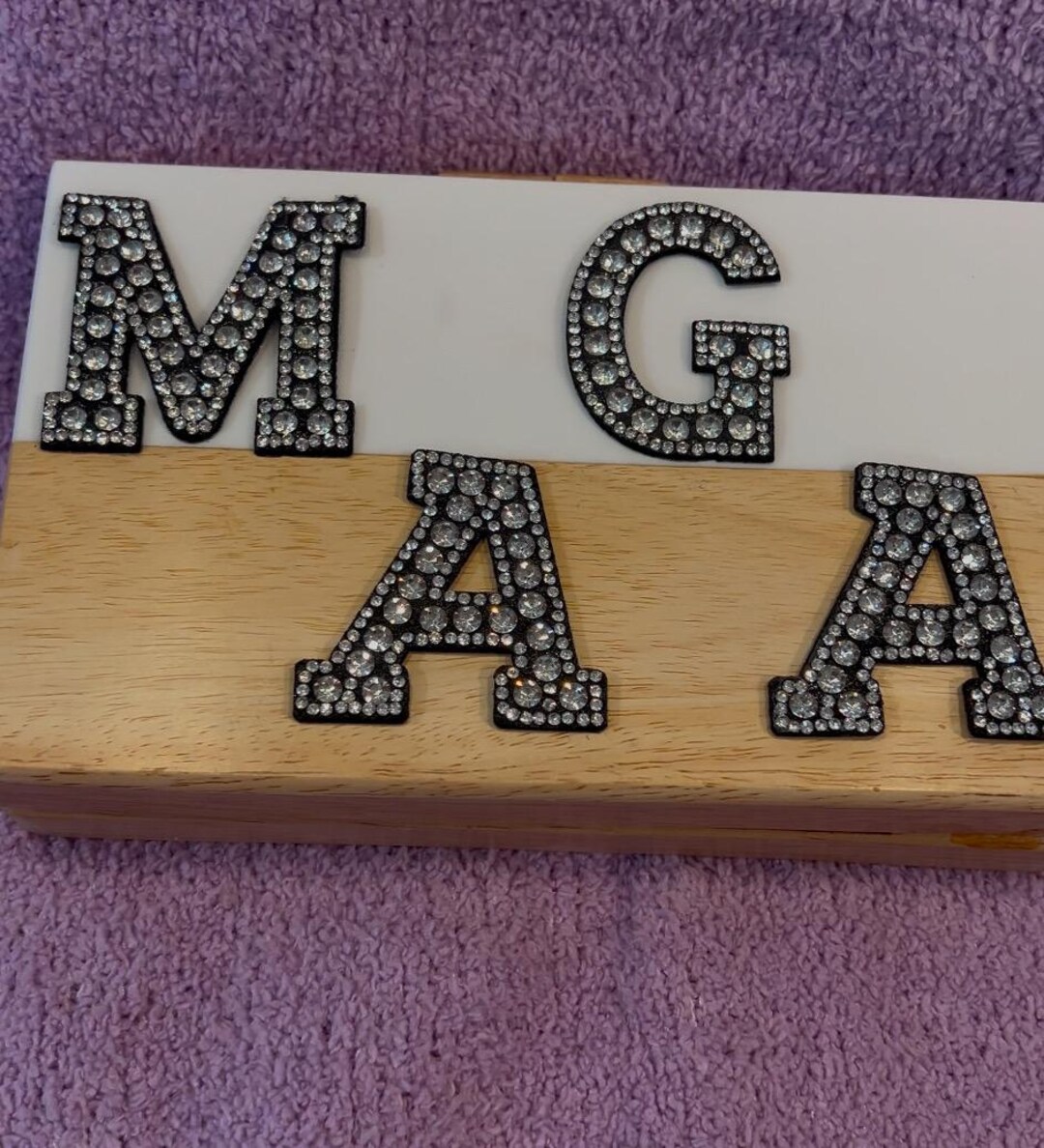 MAGA Bling Wooden White Clutch With Chain Lets Go Brandon Patriot Chic ...