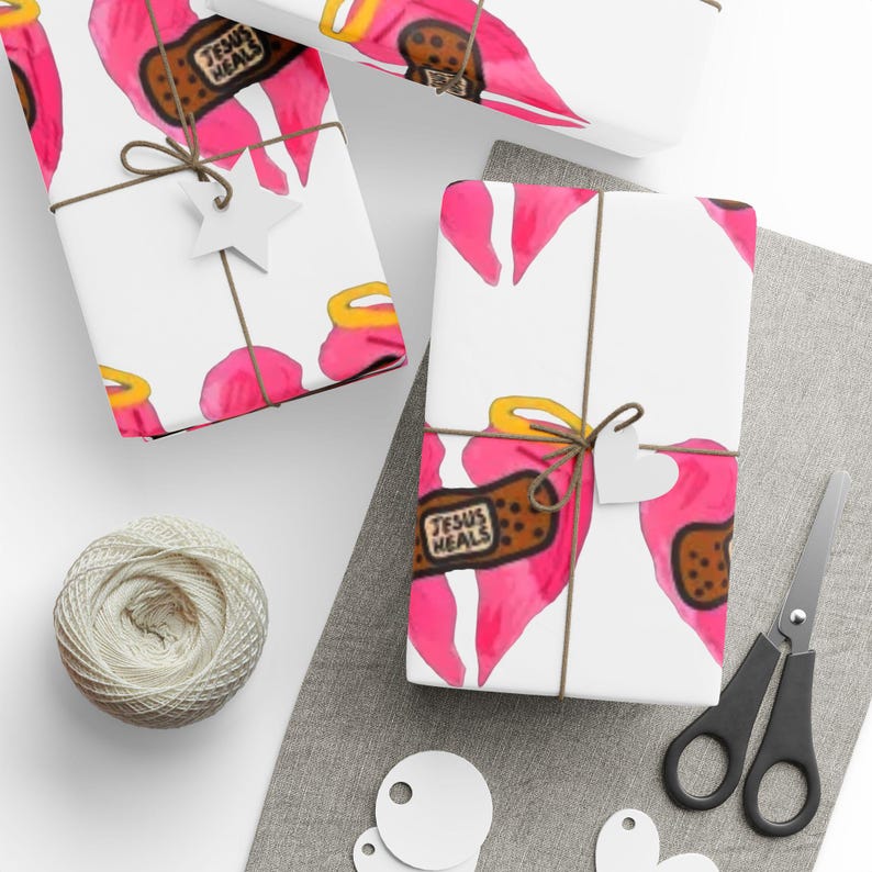 Jesus Heals Heart Wrapping Paper, Fun Gift Wrap for Valentine's Day ...