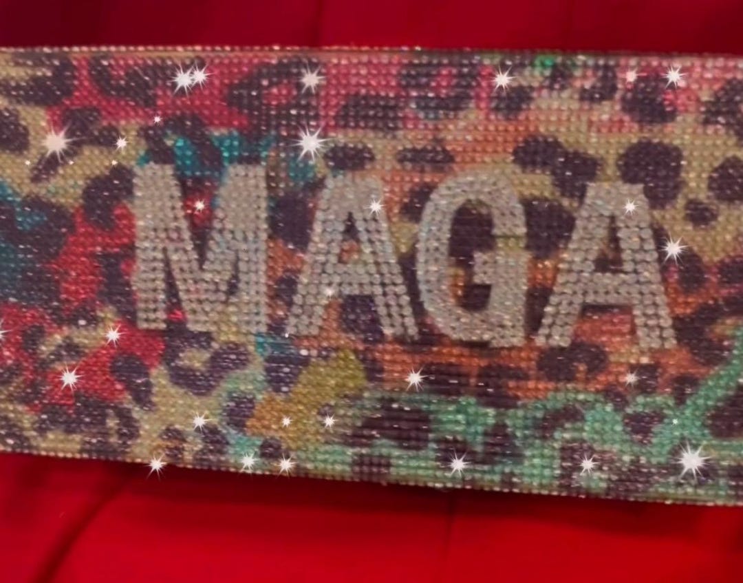 Crystal All Bling MAGA Clutch/crossbody Purse With Chain. Trump ...