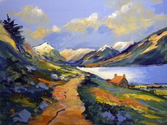 Five Sisters Of Kintail Scottish Landscape Painting Limited Etsy