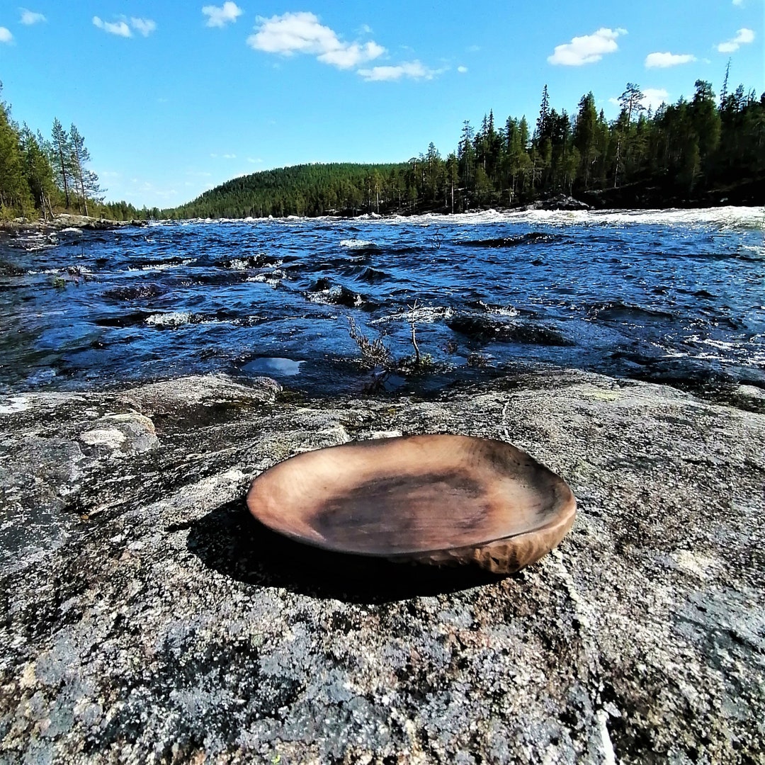 Burned Wood Plate for Bushcraft, Travel,camping Plate, Holz Teller ...
