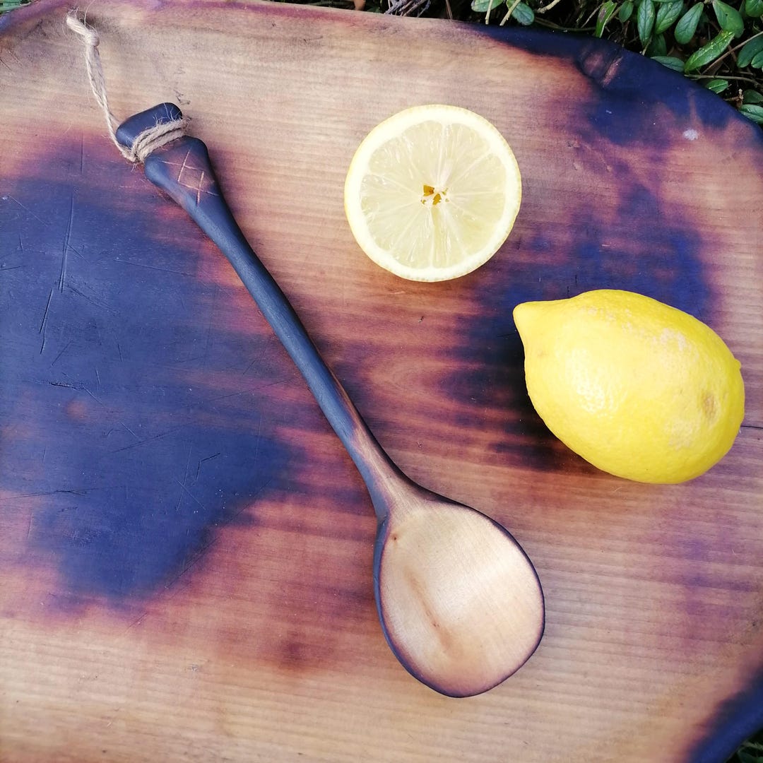 Wooden Spoon - Rustic Cooking Utensil With Runes for Kitchen, Outdoor ...