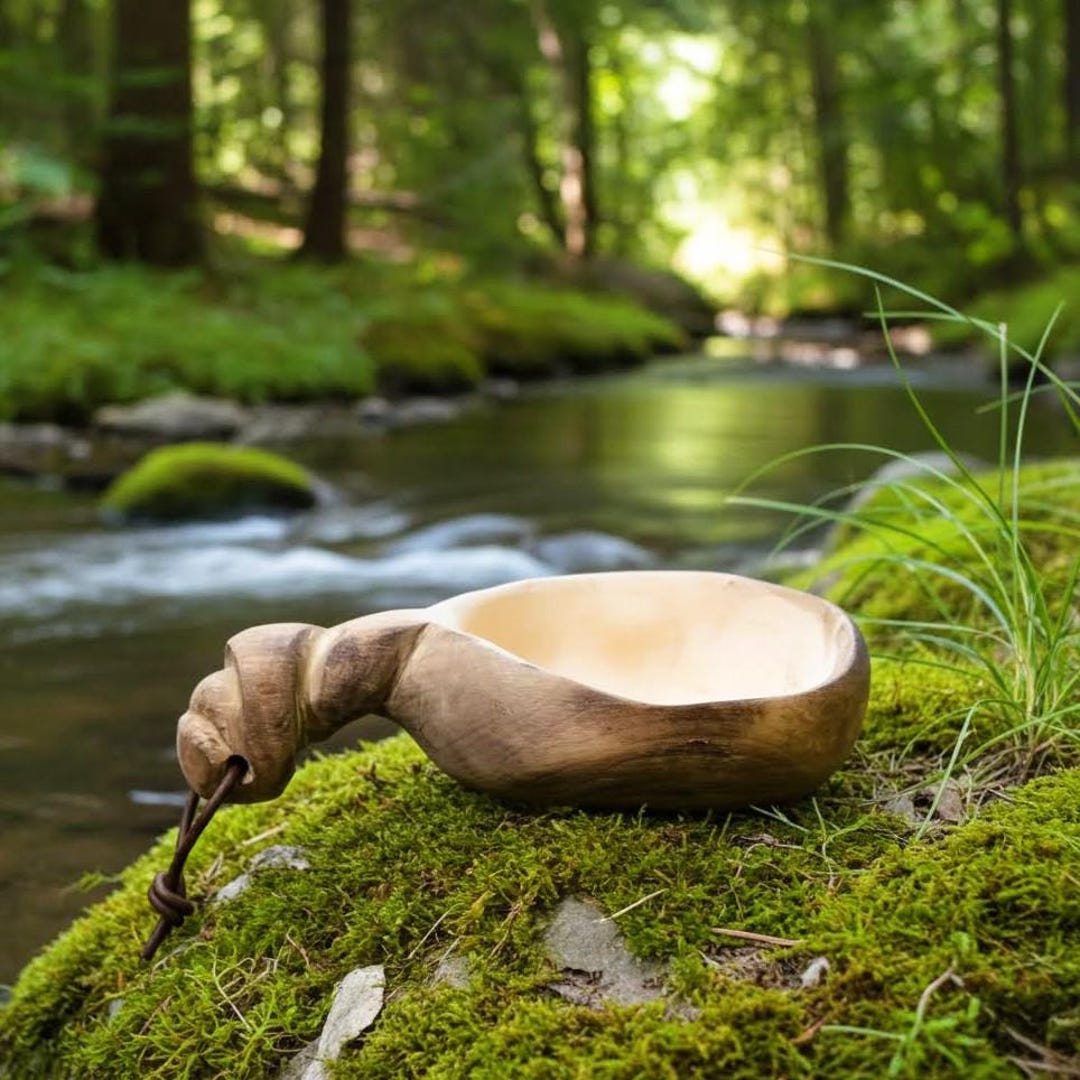 Swedish Kuksa - Wooden Coffee Cup - Hand Carved Birch Bushcraft ...