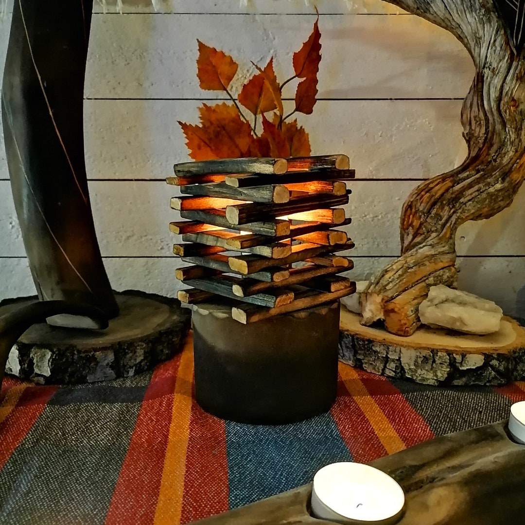 Wooden Table Lamp | Living Room Light | Farmhouse Decor | Handmade ...