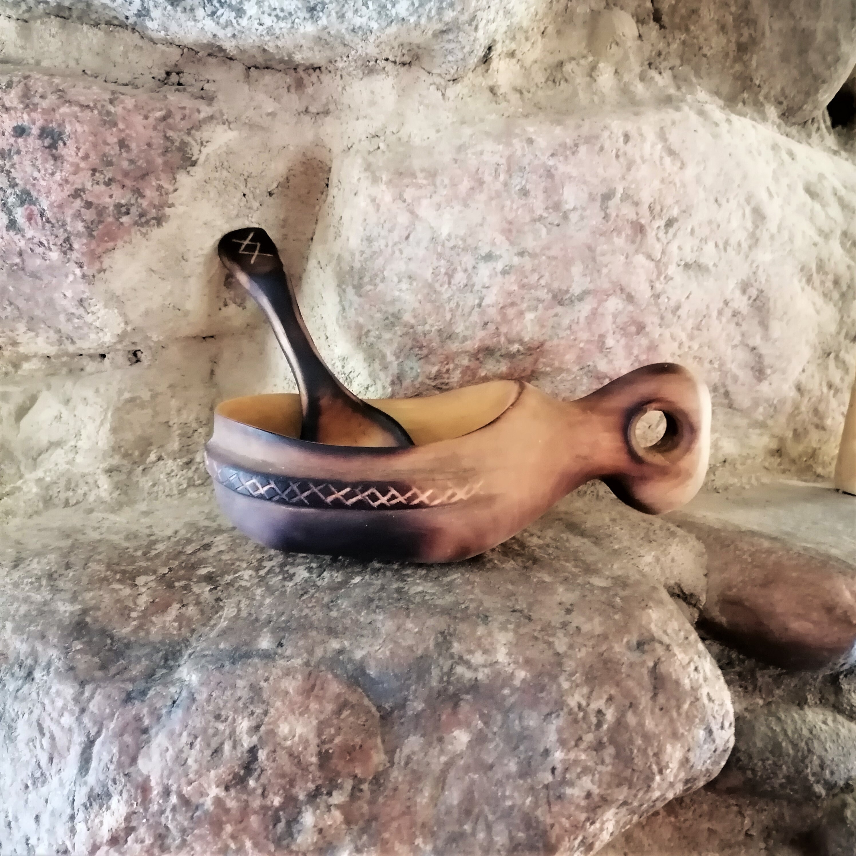 2-set Wood Kuksa/spoon, Kuksa Cup, Coffee Cup, ククサ, Travel Mug ...