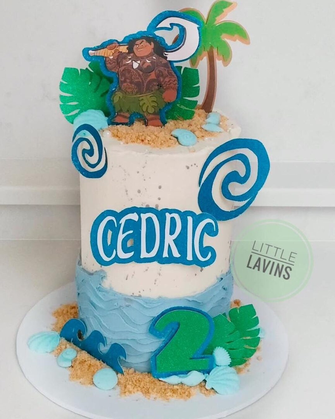 Maui Moana Cake Topper Set - Personalised Name and Age X9 Piece Set ...