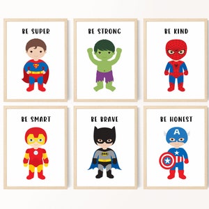 Superhero Prints for Little Boys Bedroom Superhero Nursery Decor ...