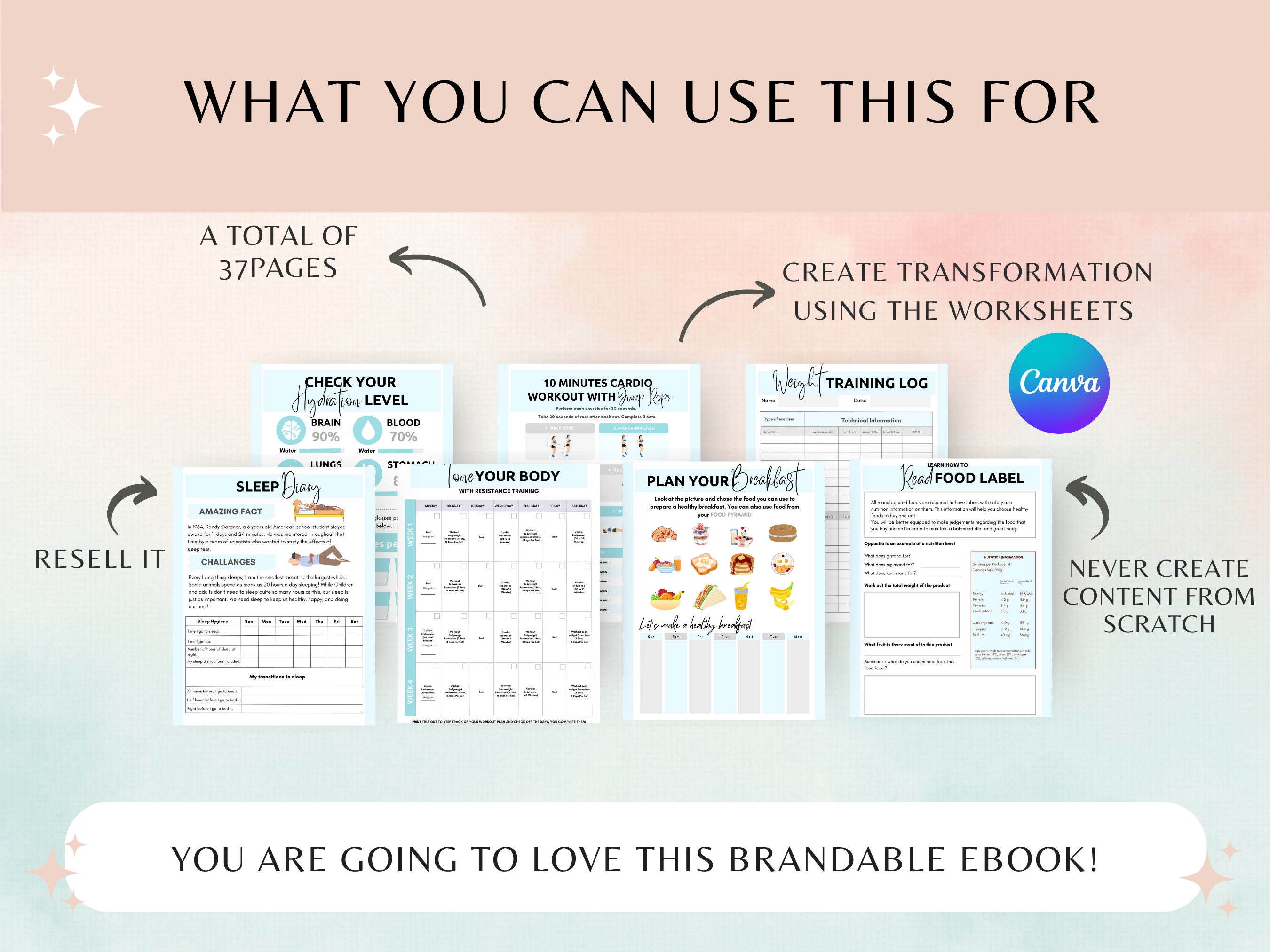 7 Key Body Transformation Done for You Workbook, Coaching Program for ...