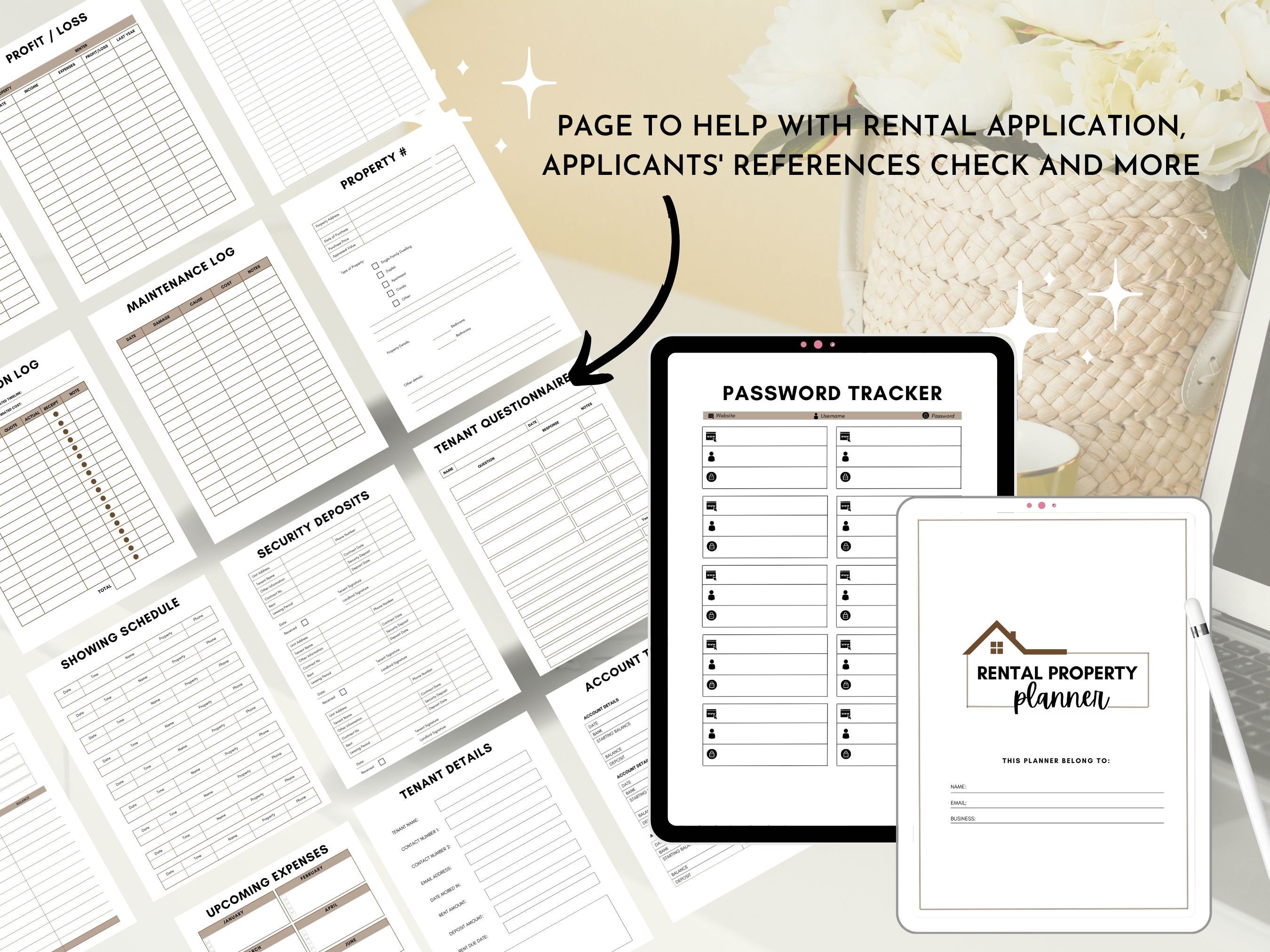 Rental Property Management Planner, Printable Rental Property Planner ...