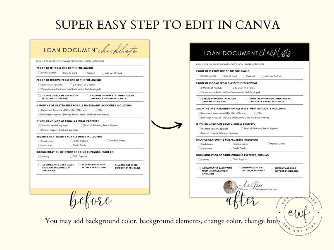 Loan Documents Checklist, Loan Officer Marketing, Mortgage Marketing ...