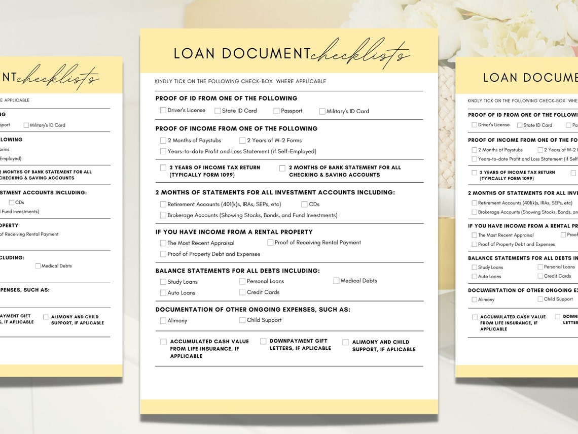 Loan Documents Checklist, Loan Officer Marketing, Mortgage Marketing ...