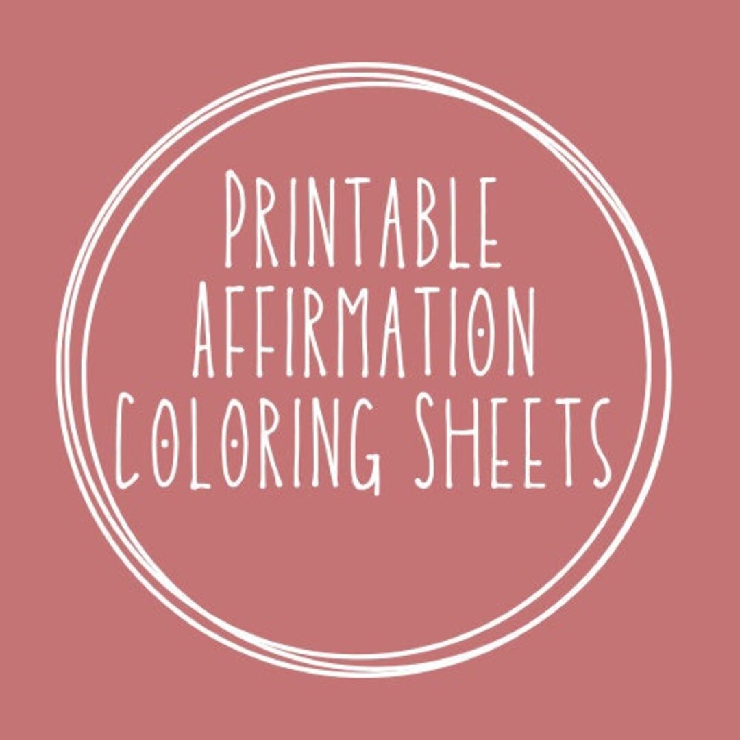 PRINTABLE Affirmation Coloring Sheets - Etsy