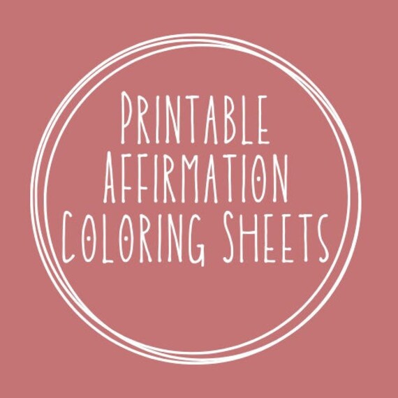 PRINTABLE Affirmation Coloring Sheets - Etsy