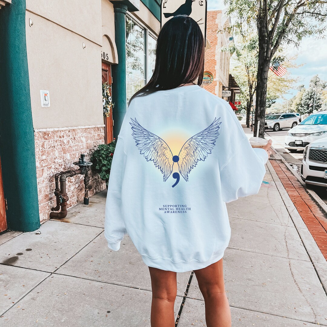 Continue Sweatshirt Semicolon Sweatshirt Mental Health Sweatshirt ...