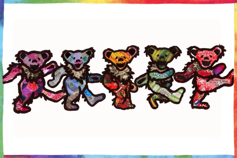 Grateful Dead Inspired Dancing Bears Print - Etsy