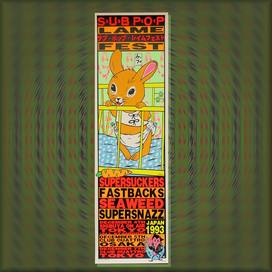 Sub Pop Poster Japan 1993 by Frank Kozik Brown Variant AP - Etsy