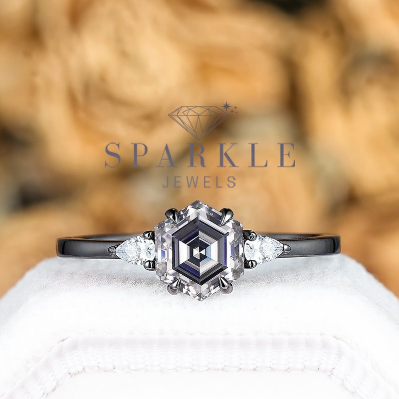 Grey Moonstone Ring Hexagon - Etsy