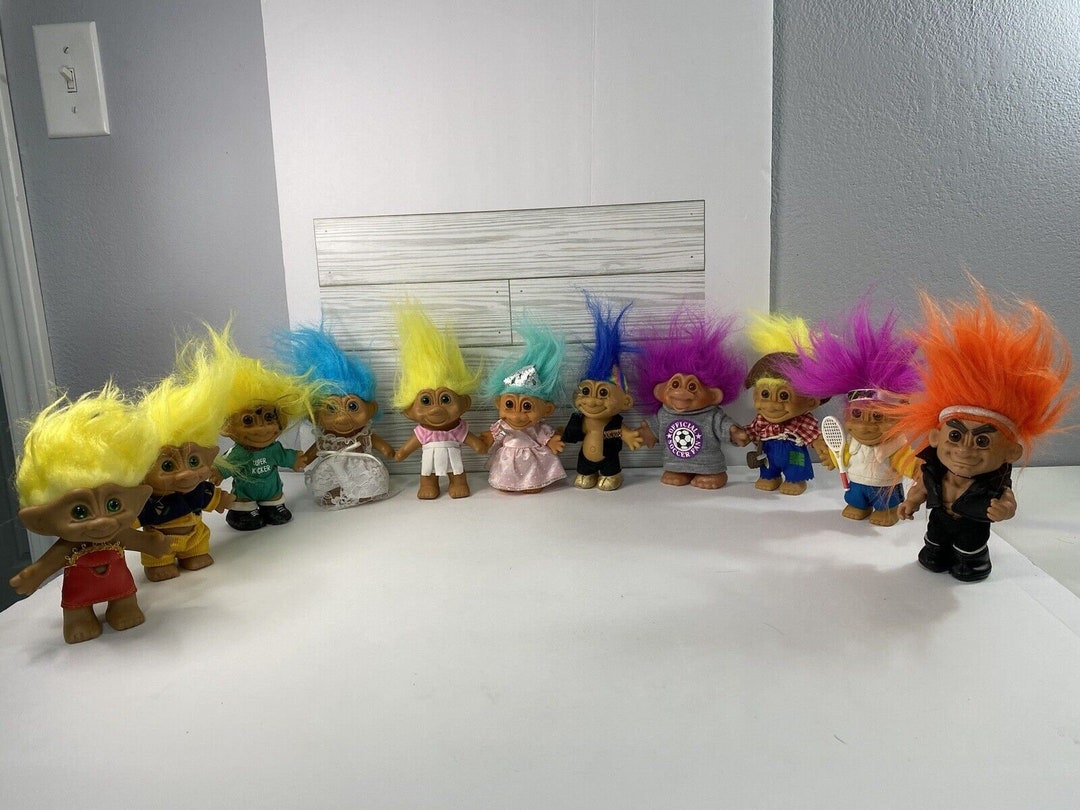 Vintage RUSS Troll Dolls Lot of 11 Tennis, Rock Star, Princess, Hobo ...