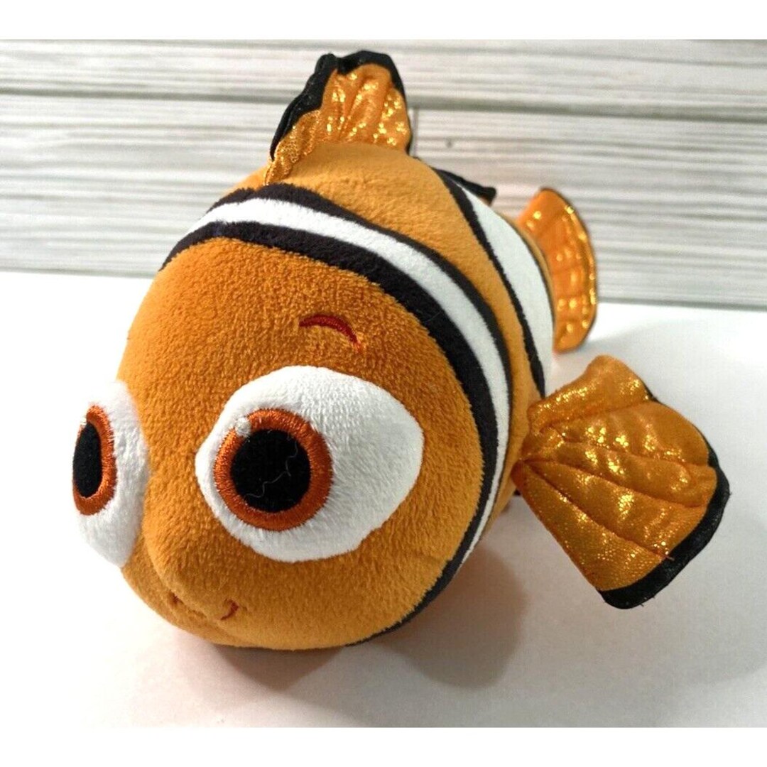Disney TY Finding Nemo Plush Orange and White Clown Fish Stuffed Animal ...