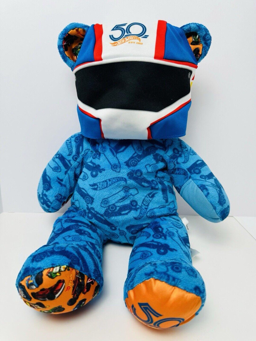Build A Bear Hot Wheels 50th Anniversary Blue Plush Stuffed BAB W ...