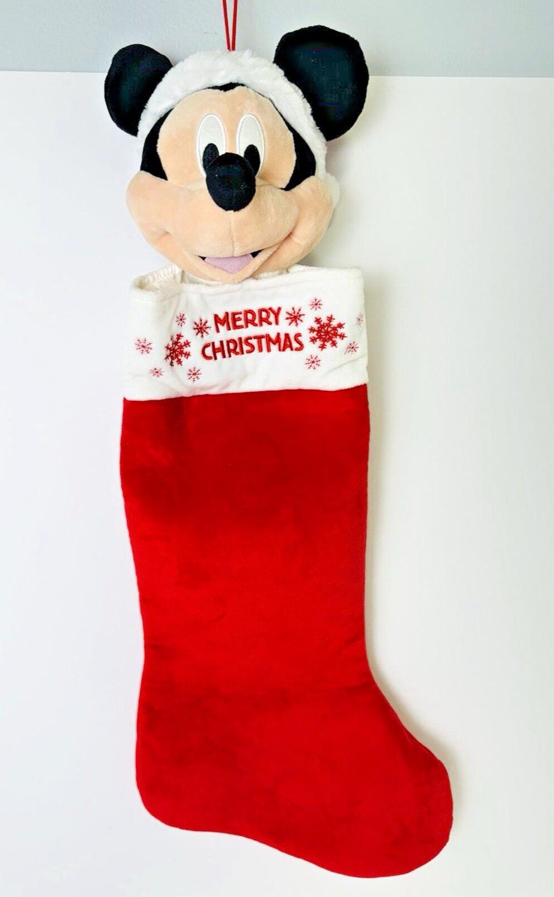 Disney Mickey Mouse 21 Christmas Stocking Plush 3D Red White - Etsy