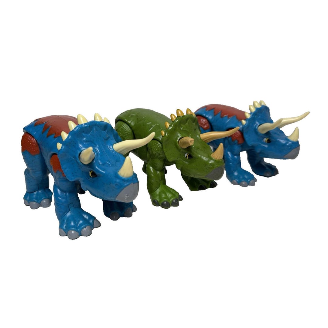 Fisher Price Imaginext Triceratops Jurassic World Dino Riders Dinosaur ...