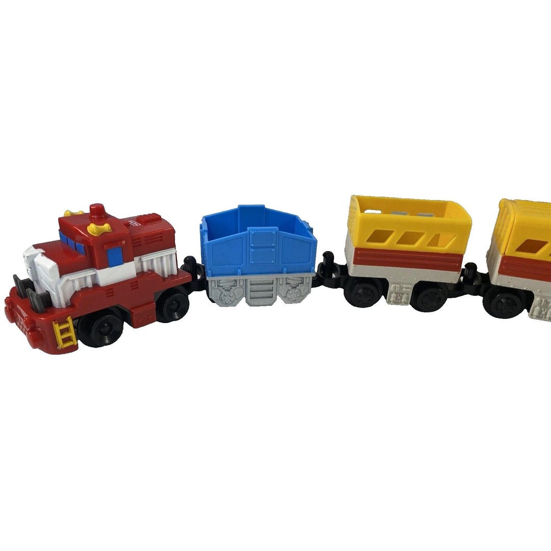 Fisher Price Geotrax Push Train Engine With 5 Cars Figure Cargo Rocks ...
