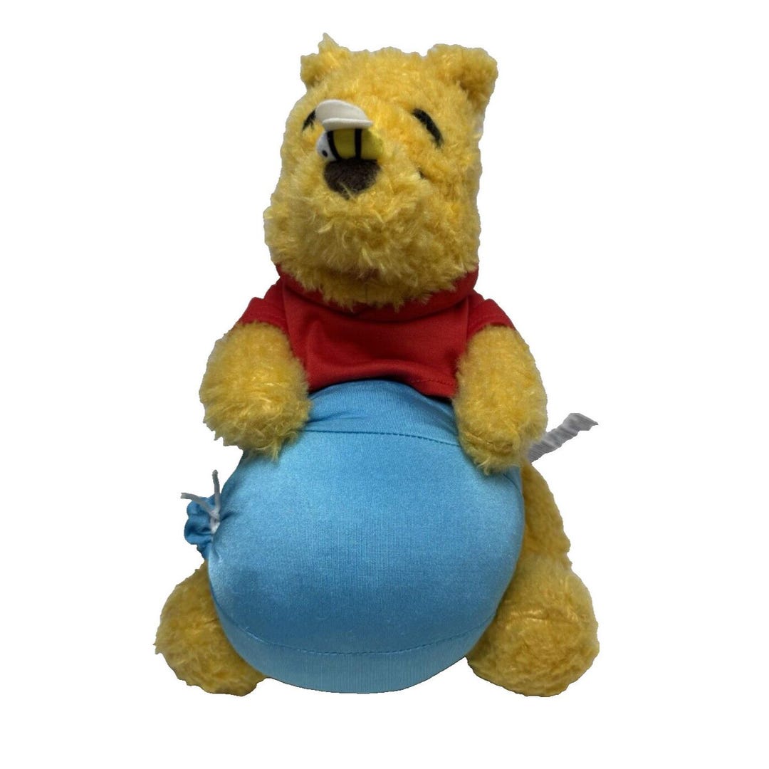 Disney Store Winnie the Pooh Plush 55th Anniversary Blue Balloon Bee ...